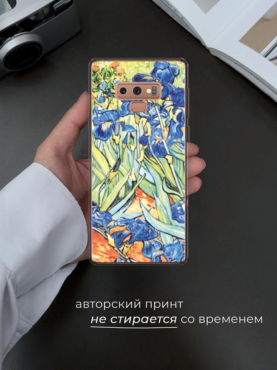 Чехол на Samsung Galaxy Note 9 / Самсунг Галакси Нот 9 с принтом "Ирисы Ван Гог" — фото 1
