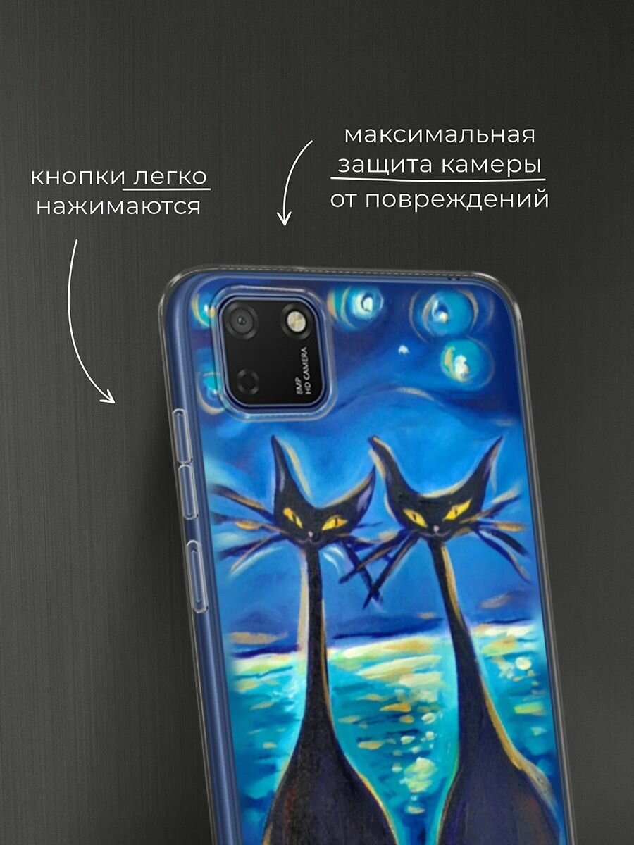 Чехол на Honor 9S/Huawei Y5p / Хонор 9S/Хуавей Y5p с принтом "Влюбленные котики 7" — фото 1