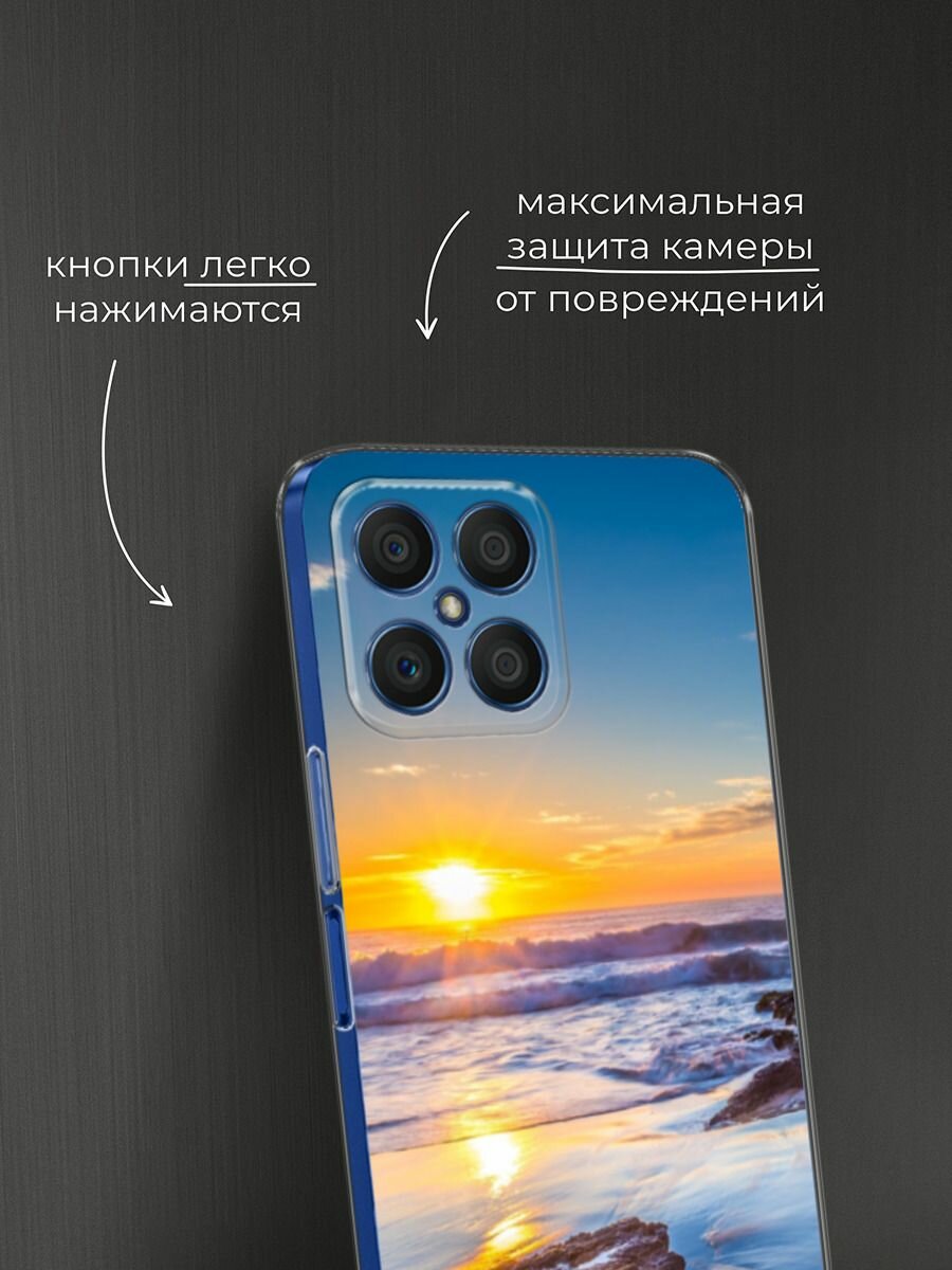 Силиконовый чехол на Honor X8 / Хуавей X8 с принтом "Восход 6" — фото 1
