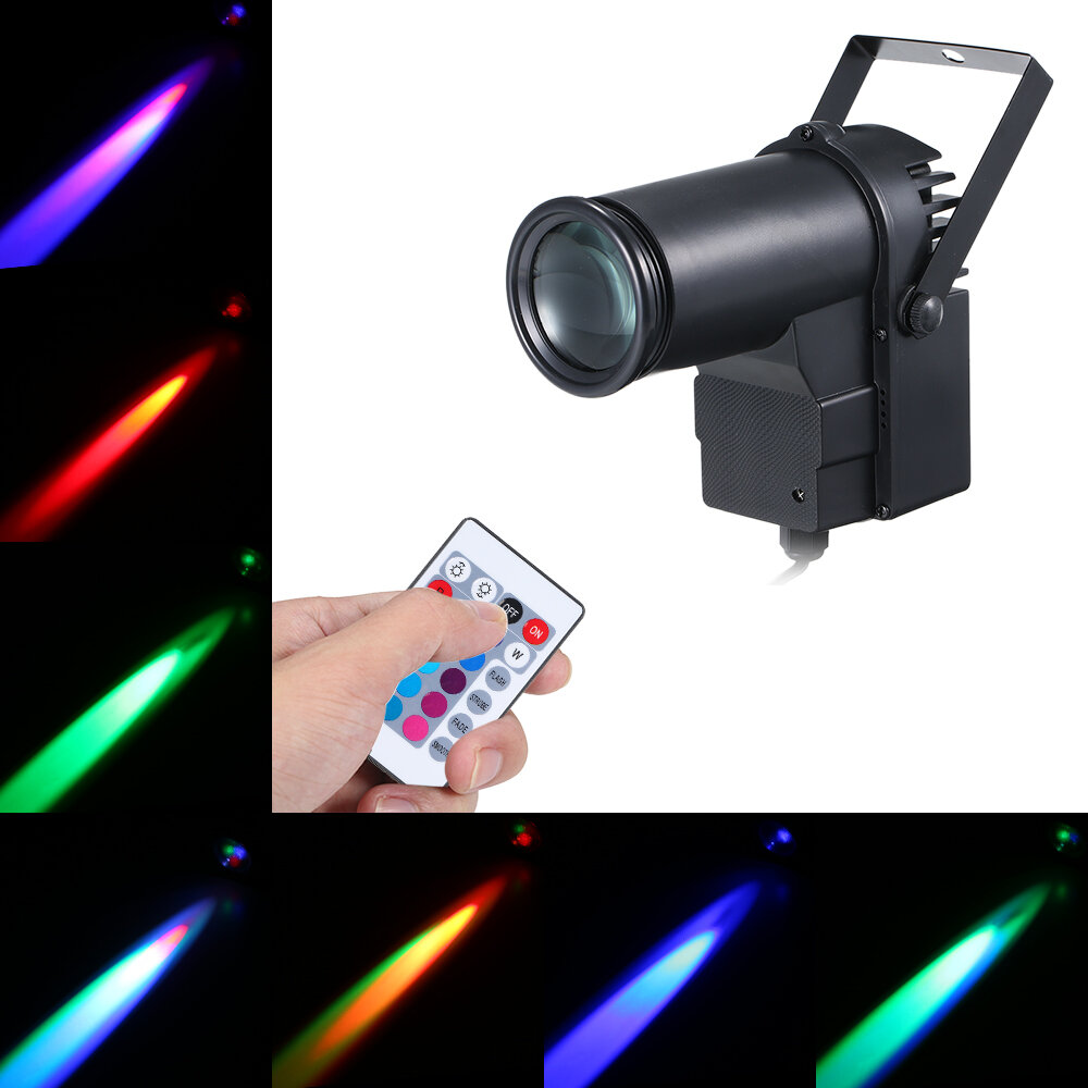 AC95-240V 15W RGB LED Мини-СпоTLампа Сценавая Освещение Прибор с ДУ Поддерживает 16 Цветов Изменение/Яркость Регулируемая/Мигание Стробоскоп Тонкий Плавный 4 Различных Эффектов для Диско КТВ Бар Клуб Вечеринка Дом Декор E