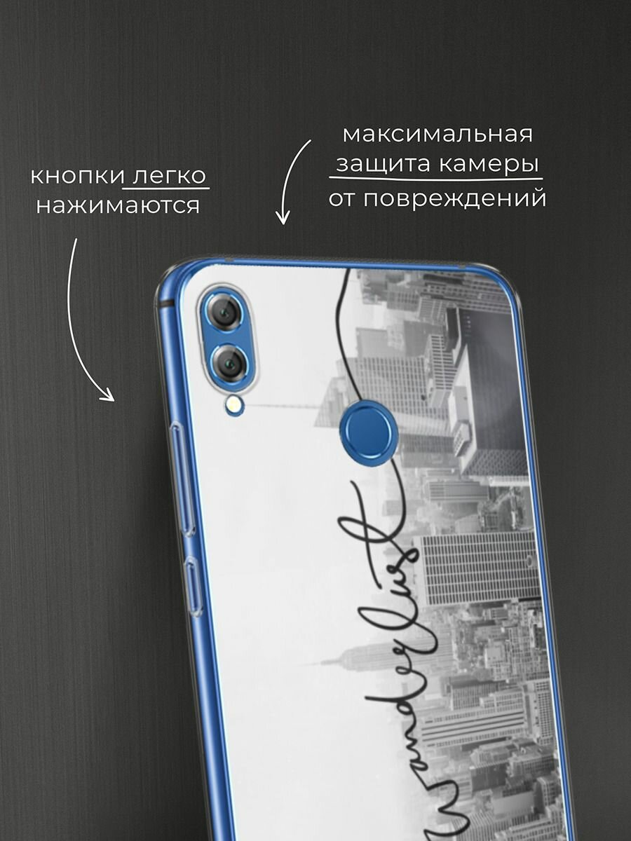 Силиконовый чехол на Honor 8X / Хонор 8Х с принтом "Черно город" — фото 1