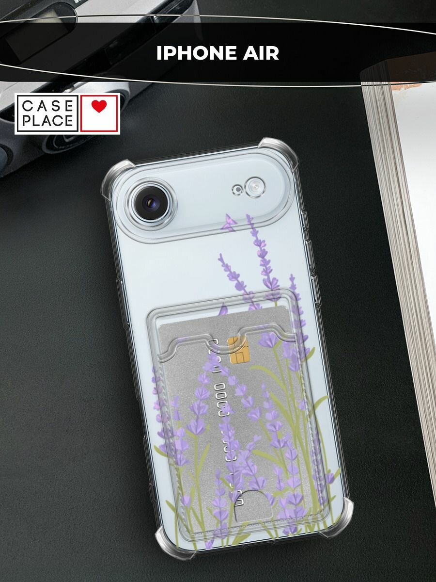 Чехол на Apple iPhone Air (Айфон Айр) с картой и принтом "Нежные многоцветники"