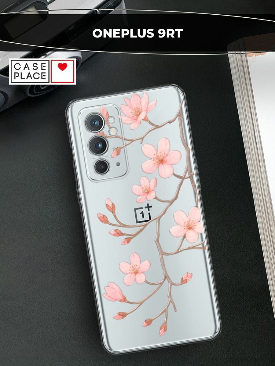 Чехол на OnePlus 9RT / ВанПлас 9RT с принтом "Веточка распускающейся сакуры 2"