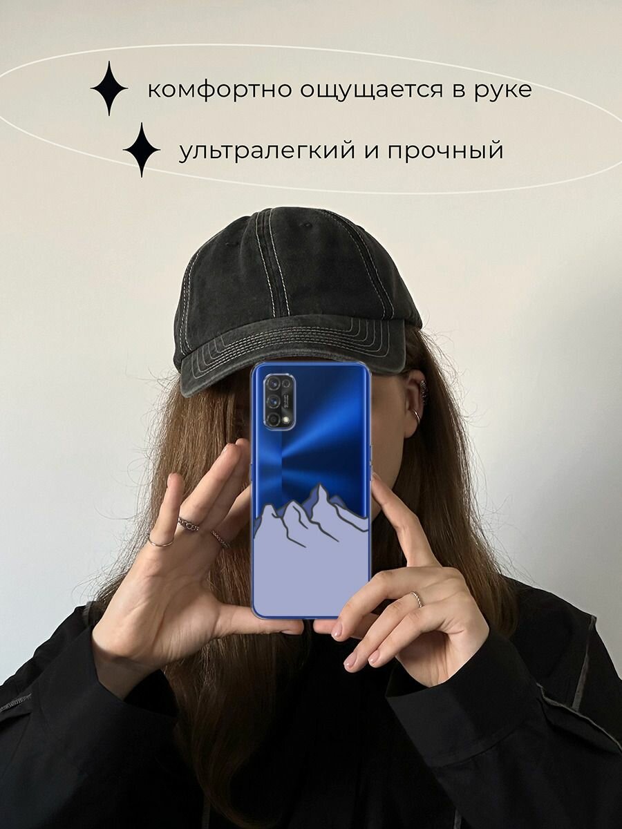 Чехол на Realme 7 Pro / Реалми 7 Про с принтом "Гора", прозрачный — фото 1