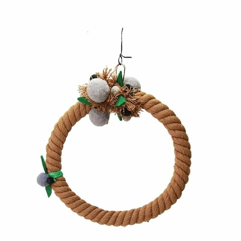 Кольцо-жёрдочка с канатом для попугаев, Светло - коричневый