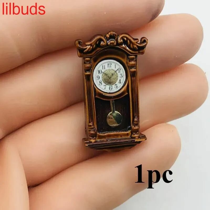 Миниатюрные аналоговые глиняные часы из ретро - сплава, подходящие для украшения игрушечного дома
