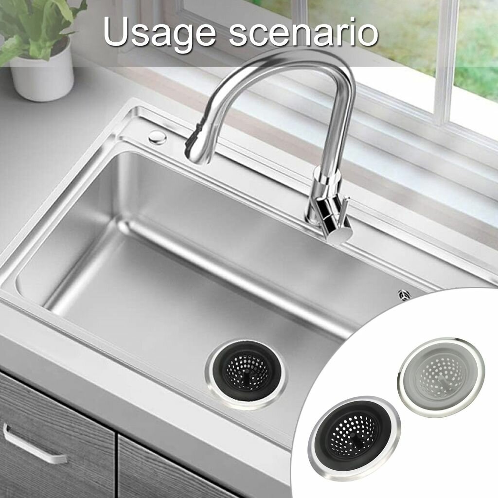 (1шт) Резиновый и пластиковый фильтр для слива воды в пол-черный