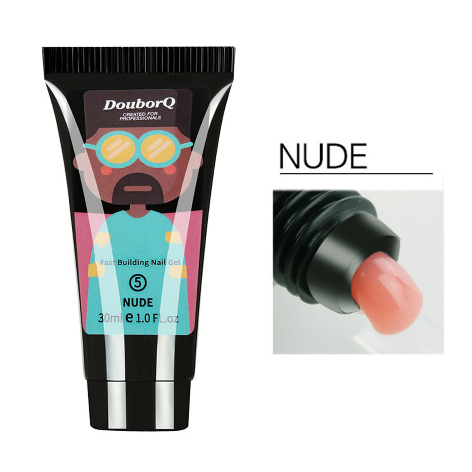 Клеевой гель для ногтей UV 30мл для быстрого построения и расширения ногтей, кристаллический. builder гель для ногтевого искусства, цвета: 1# Soft pink, 2# Pink, 3# Clear, 4# Nude pink, 5# Nude, 6# Natural pink