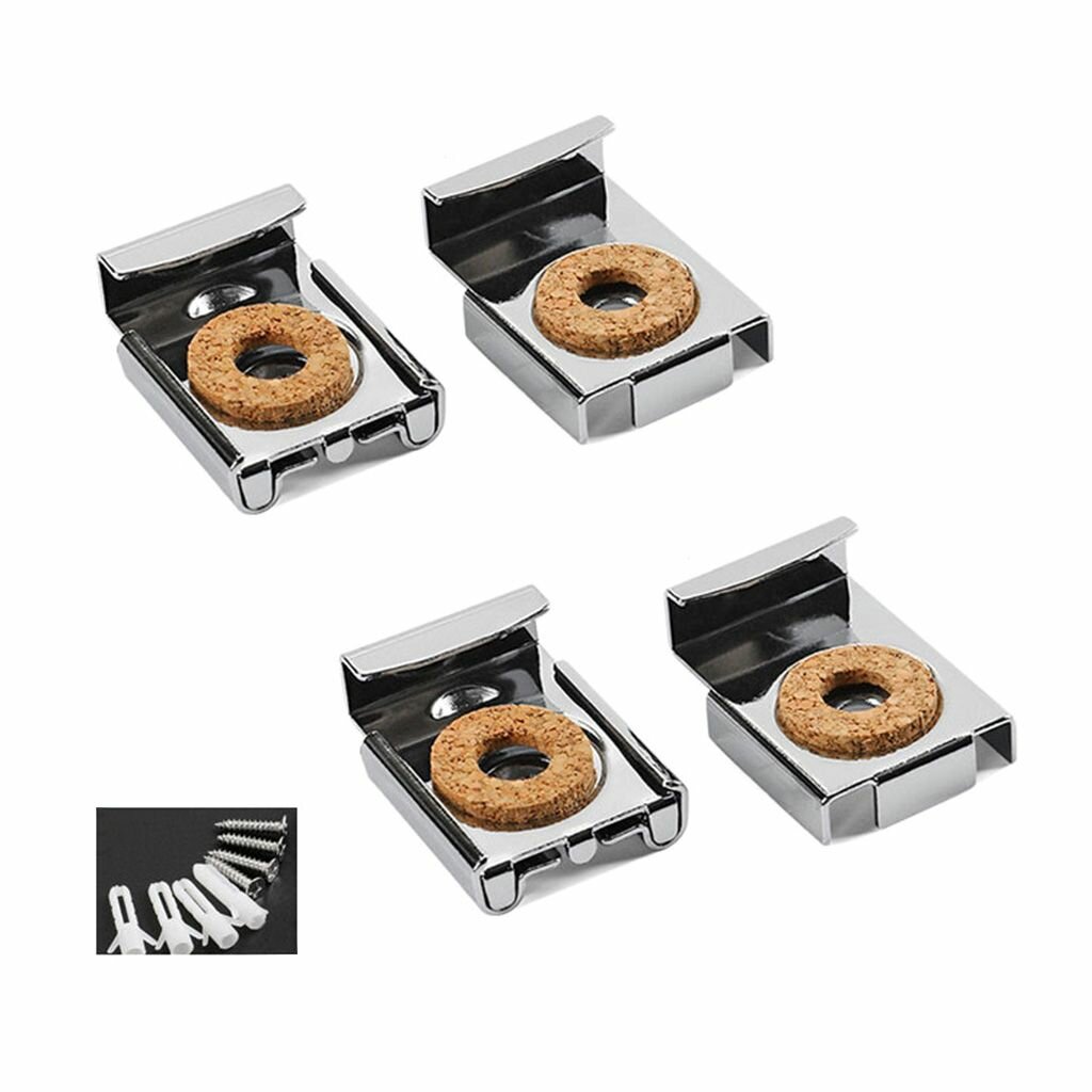 4 шт. Зажимы для крепления зеркала Настенный кронштейн Опора стеклянной полки Регулируемый фиксированный фитинг