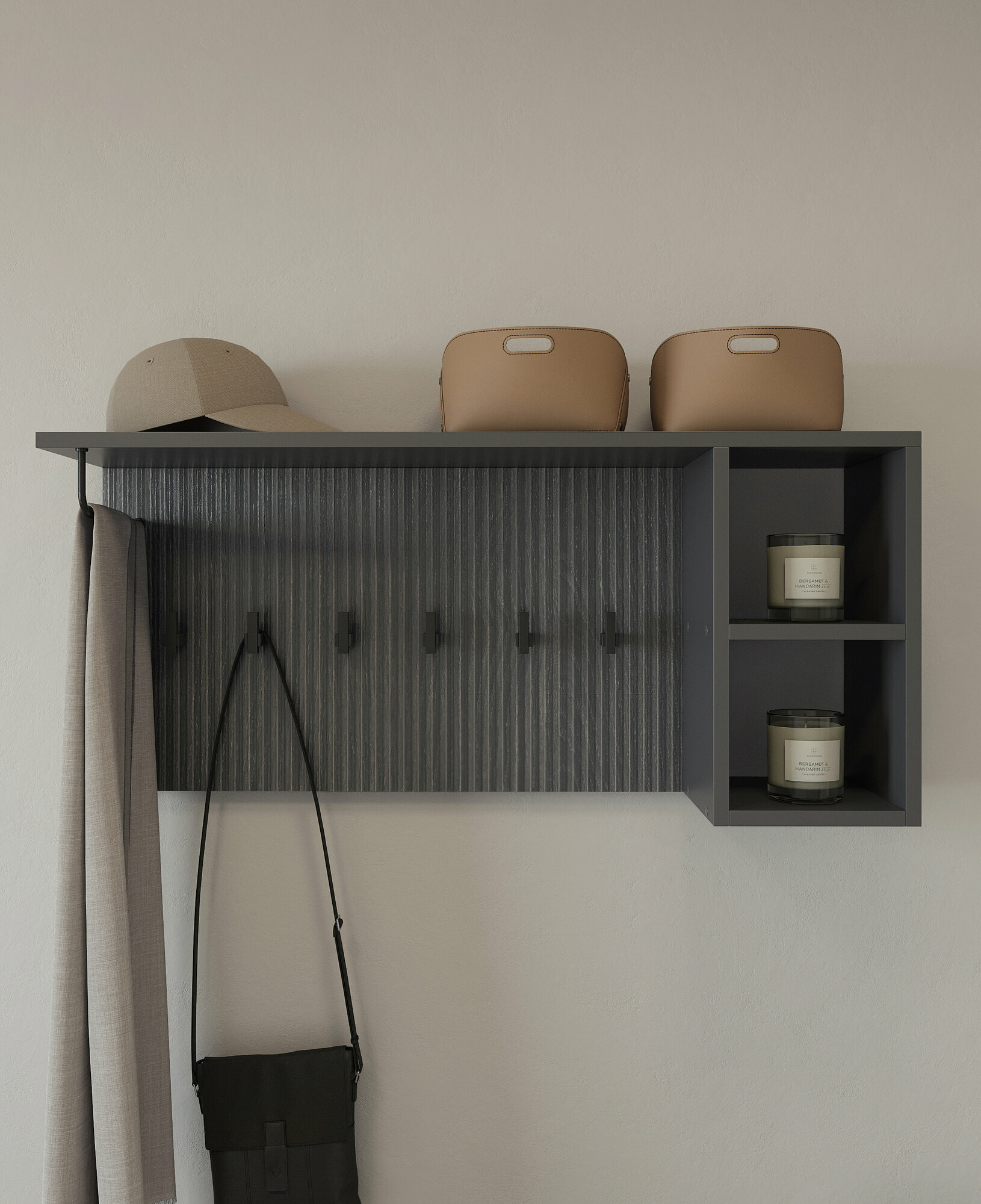 Вешалка настенная в прихожую Крафт Макси Дарк