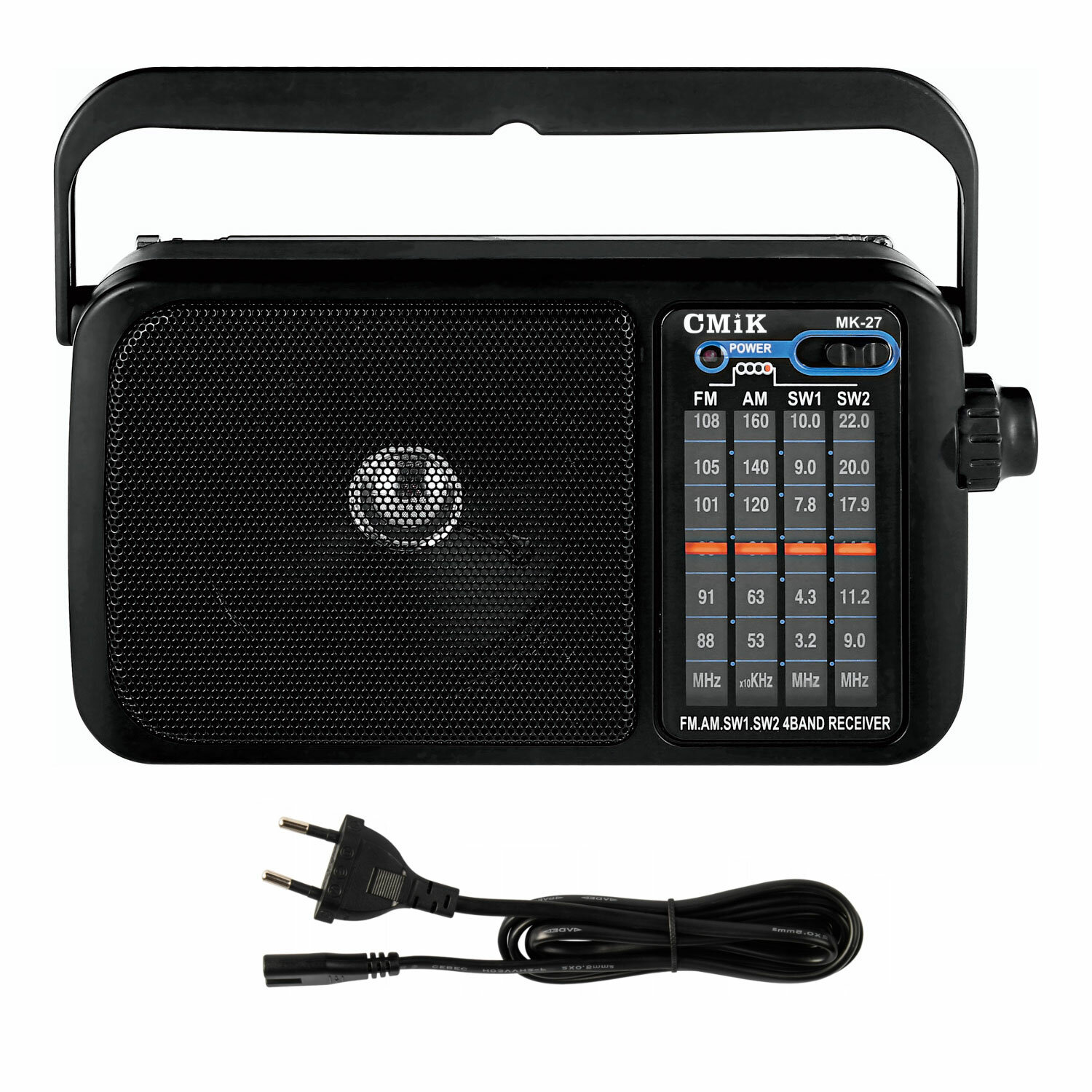 Портативное радио с высоким объемом, портативный приемник полного диапазона AM/FM/SW, многофункциональное портативное радио для пожилых людей.