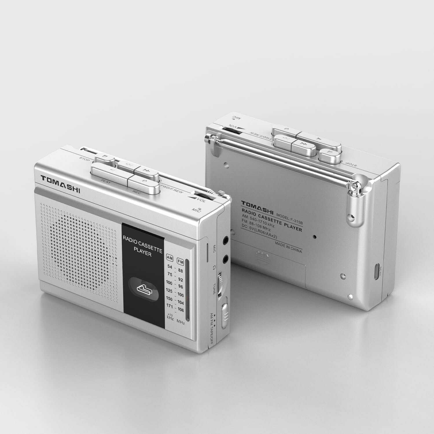 Кассетный плеер, магнитофон, FM/AM радио со встроенным динамиком и микрофоном F-315B