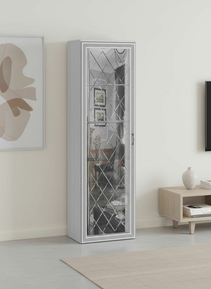 ARNIKA Шкаф-витрина с зеркалом, ясень