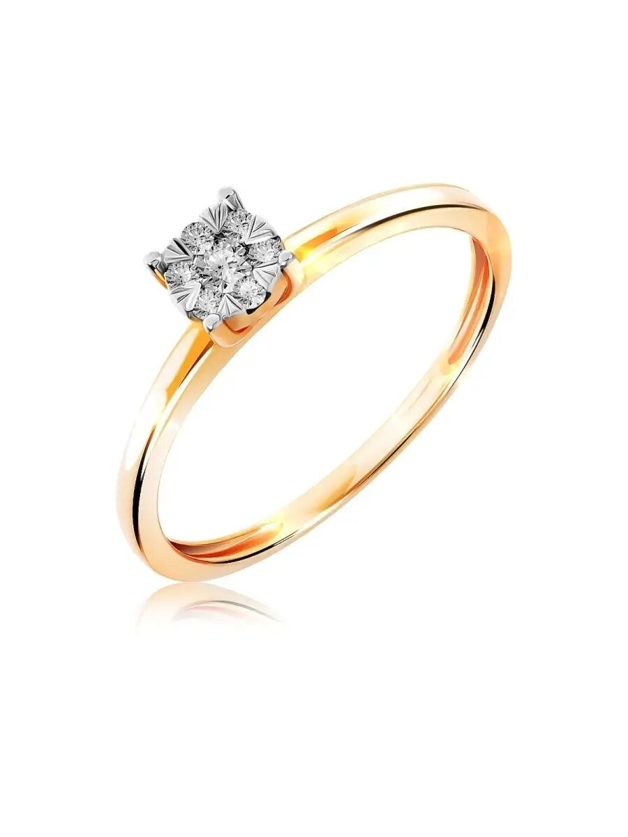 Кольцо помолвочное, желтое золото, 585 проба, бриллиант