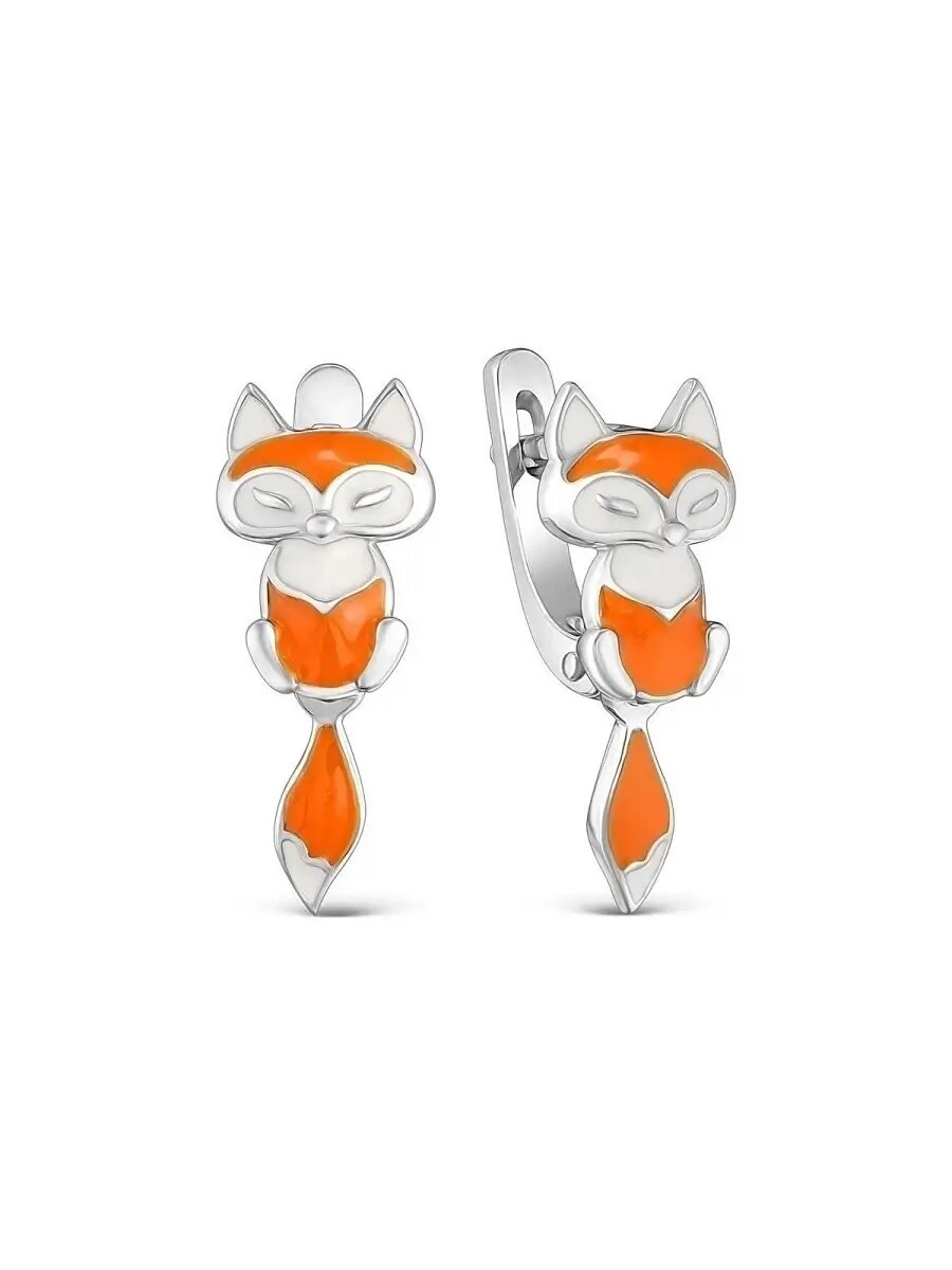 Серьги, серебро, 925 проба, эмаль