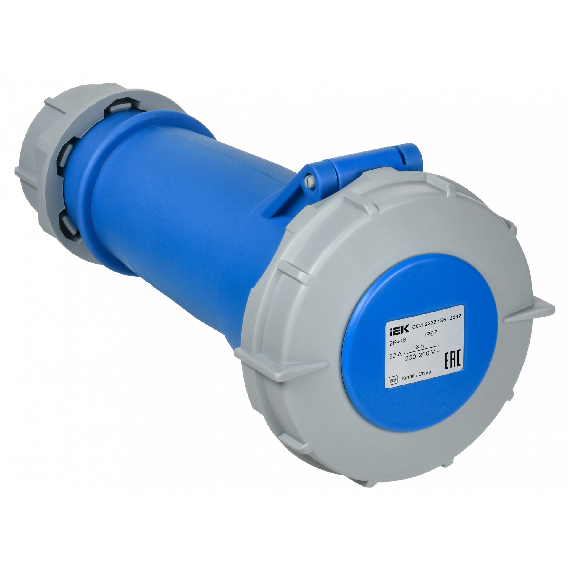 Розетка переносная ССИ-2232 32А-6ч 220В 2P+PE IP67, IEK PSR21-032-3-0-67 (1 шт.)