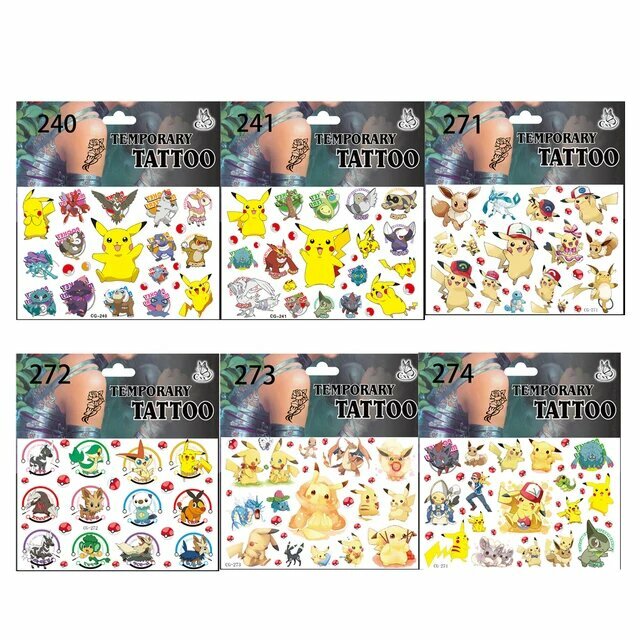 Подарки на день рождения с покемоном Пикачу, браслеты-похлопывания, марки, временные татуировки, детские подарочные пакеты, набивочные материалы, праздничные атрибуты, украшения