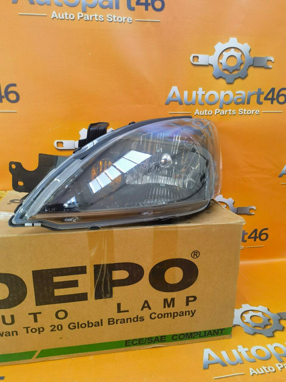 Левая фара Лансер 9 MITSUBISHI LANCER 9 черная Depo