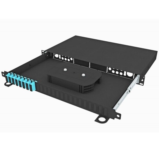 Кросс оптический Toplan стоечный выдвижной 19", 16 SC/UPC адаптеров, многомодовый ОМ3, 1U, черный, укомплектованный