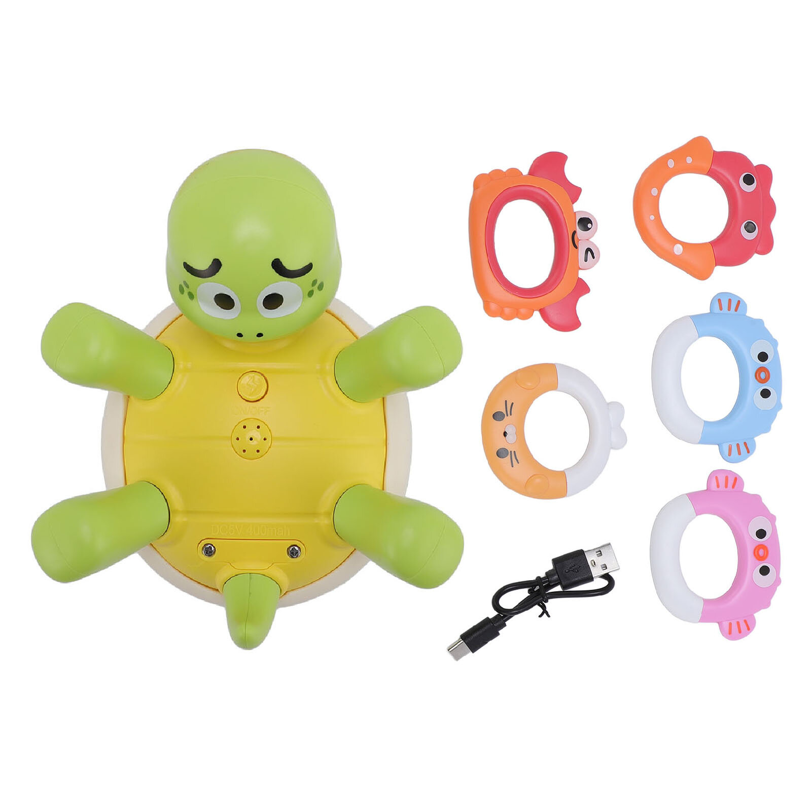 Электрическая черепаха-брызгалка для купания детей, электрическая игрушка-черепаха с 5 кольцами для ванной комнаты