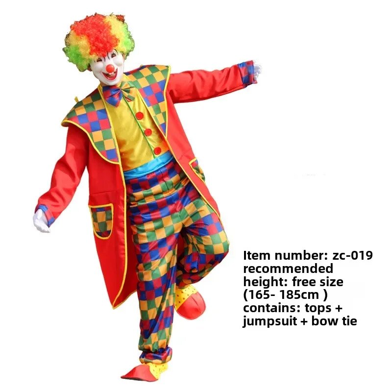 Костюмы клоуна Радужного клоуна для взрослых 5XL, ZC-019