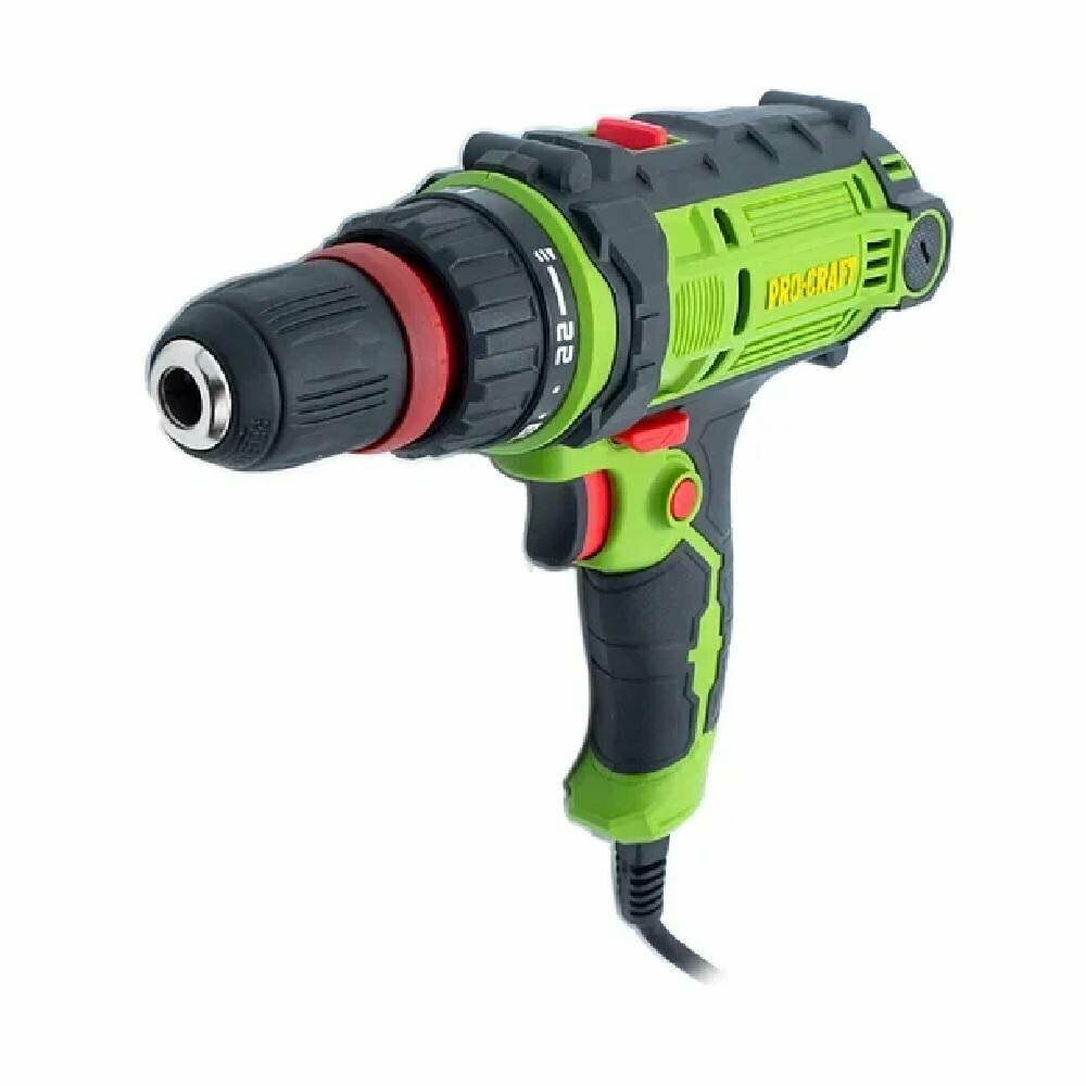 Дрель шуруповерт сетевой PROCRAFT PB1150DFR, съёмный патрон, 300 Вт