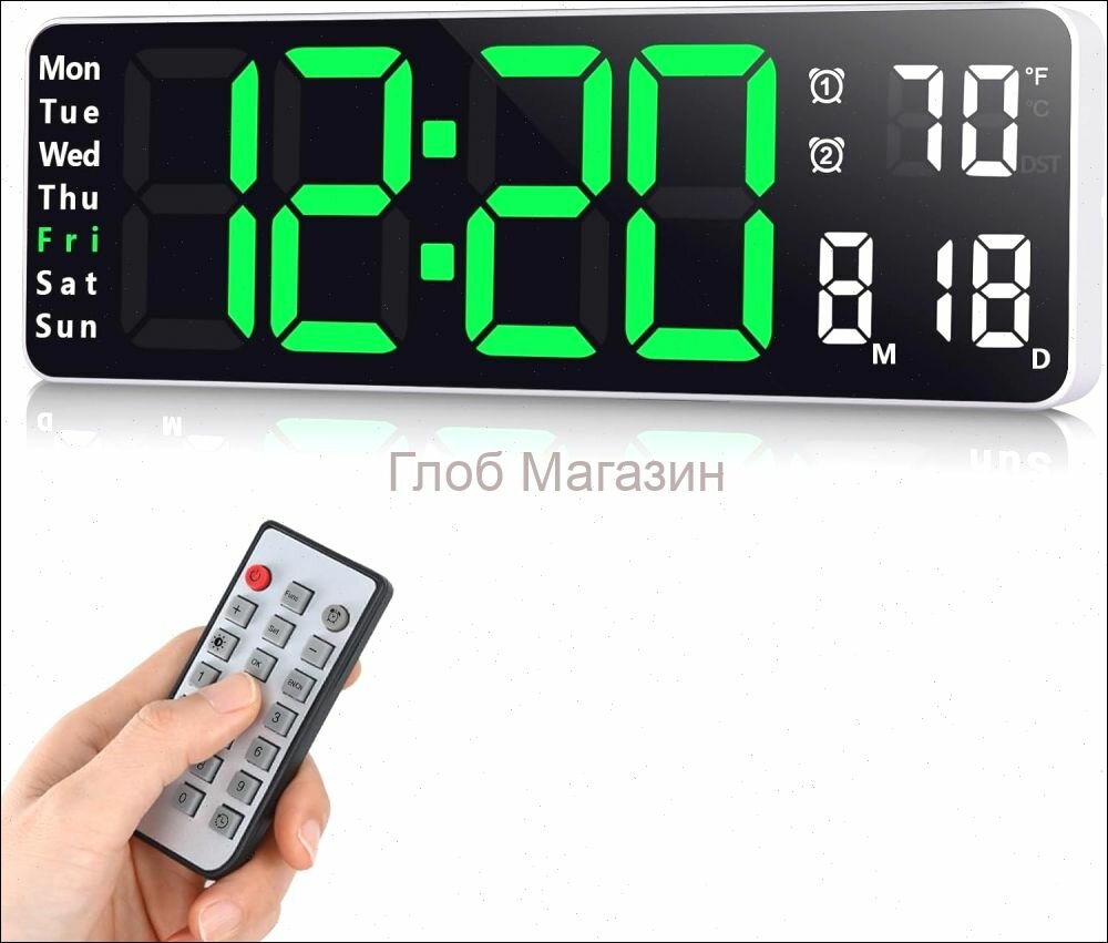 Настенные электронные часы 13-дюймовый большой дисплей будильник электронный