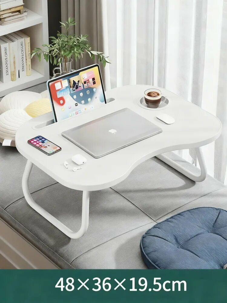 Стол-книжка Раскладной, Белый, Панельная столешница, Металлическая ферма,48х36х19.5 см