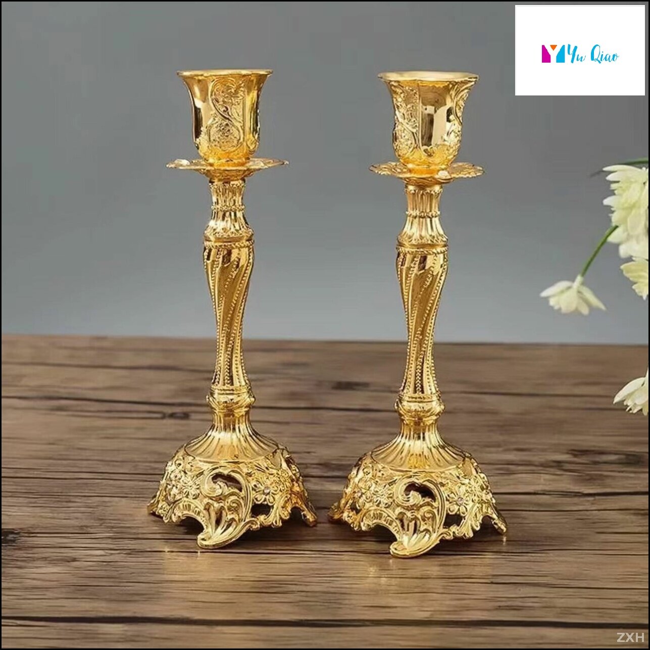 Эксклюзивный ретроподсвечник из металла в стиле candlelight, габариты 15 на 11 на 21 см