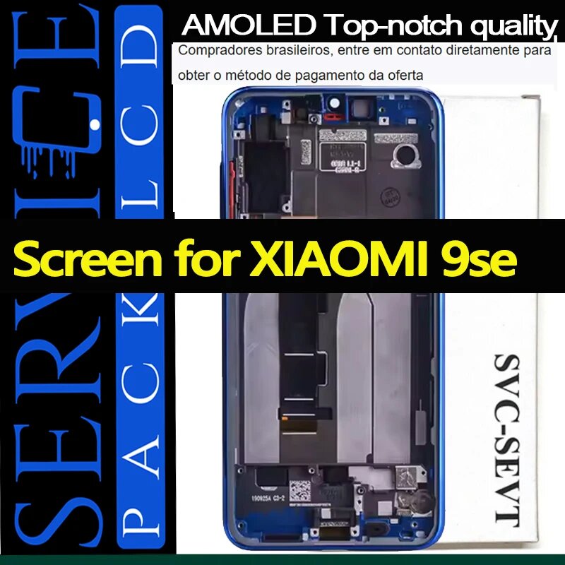 Оригинальный AMOLED-дисплей 5,97 дюйма для Xiaomi Mi 9 SE Mi9 Se 9SE M1903F2G, Black No frame