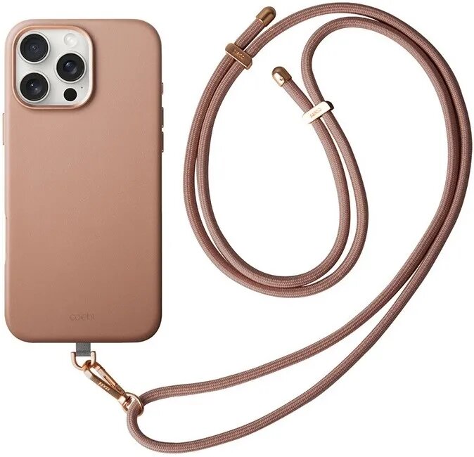 Чехол Uniq COEHL MUSE Leatherette with Strap Dusty Nude (MagSafe) для iPhone 16 Pro