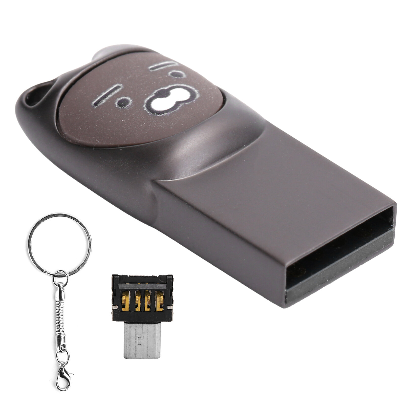 Флешка usb 2 . 0 портативная высокая скорость передачи милый брелок для ключей темно-серый 128 гб