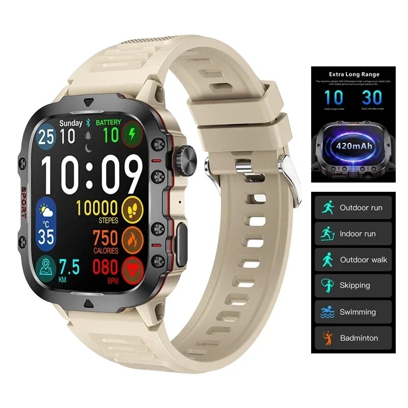 Умные часы Xiaomi Military Smart Watch, IP68, нержавеющая сталь