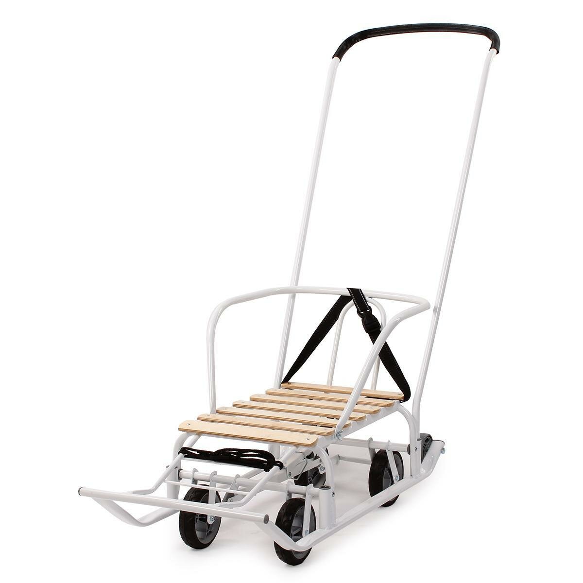 Складные санки для малышей «Тимка 5 универсал» белые, легкие, каркас металл