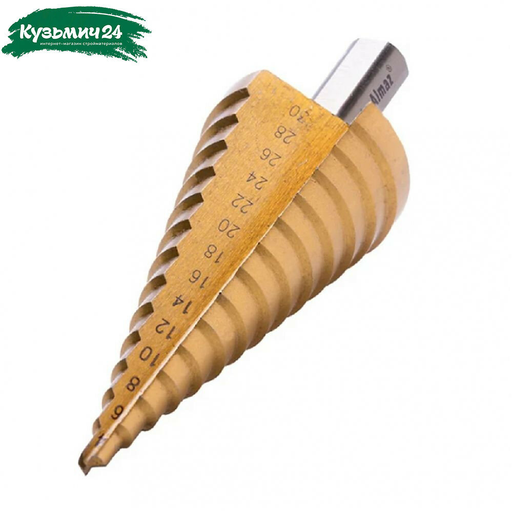 Сверло ступенчатое МастерАлмаз 4-30 мм 10508546, цилиндрический хвостовик