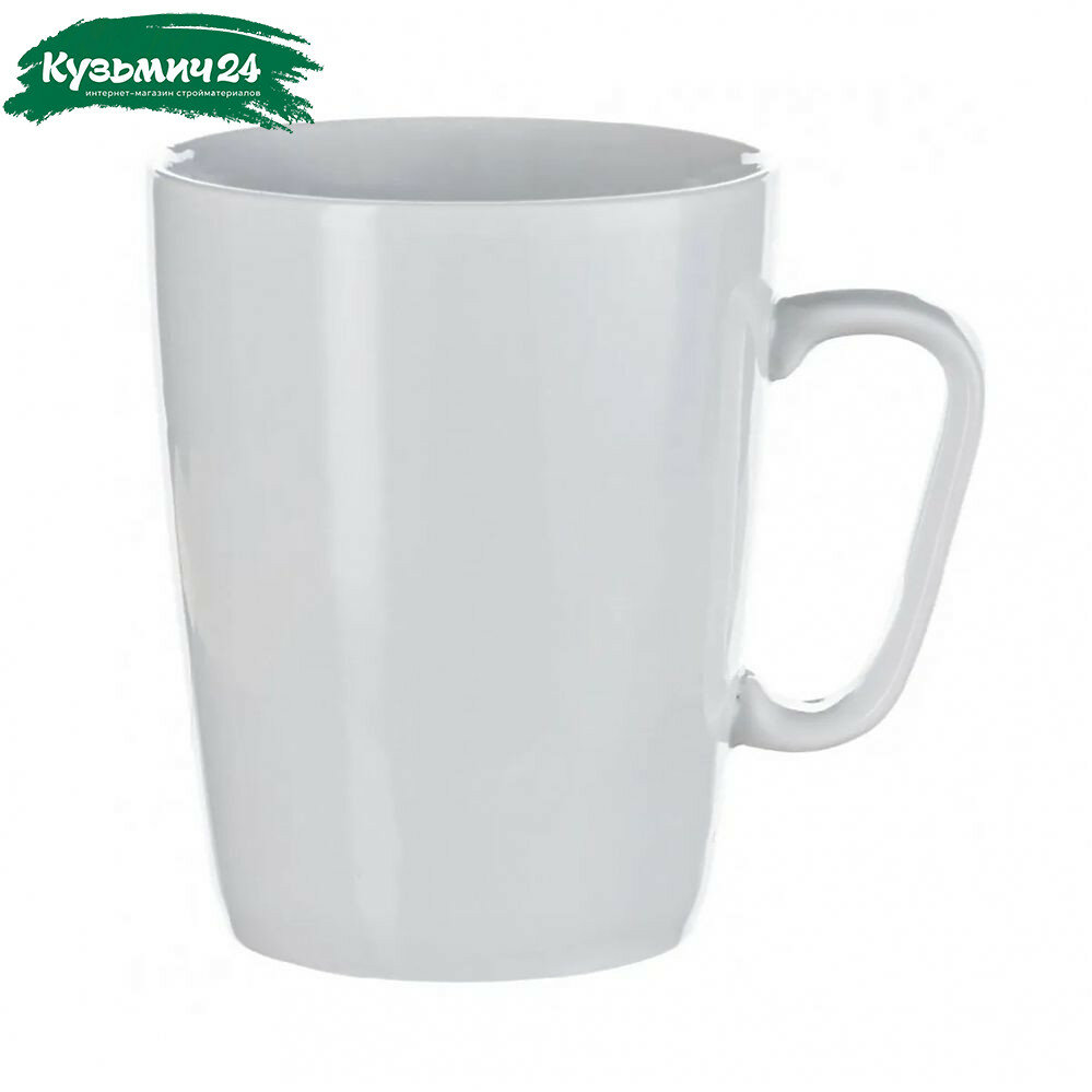 Кружка Дулевский фарфор Конус 10342, фарфоровая, белая, 350 мл
