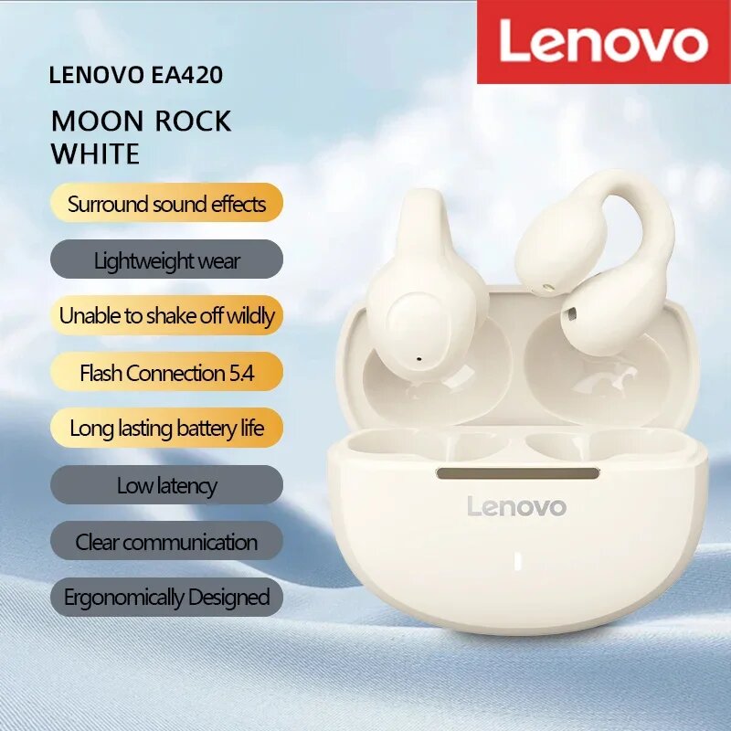 Беспроводные наушники Lenovo EA420 Bluetooth 5.4 Beige