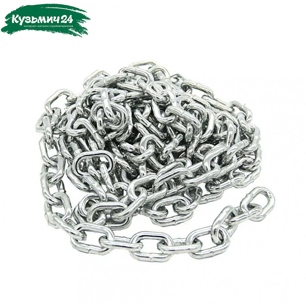Цепь короткое звено 1.5 мм DIN 766, негрузоподъемная, оцинкованная