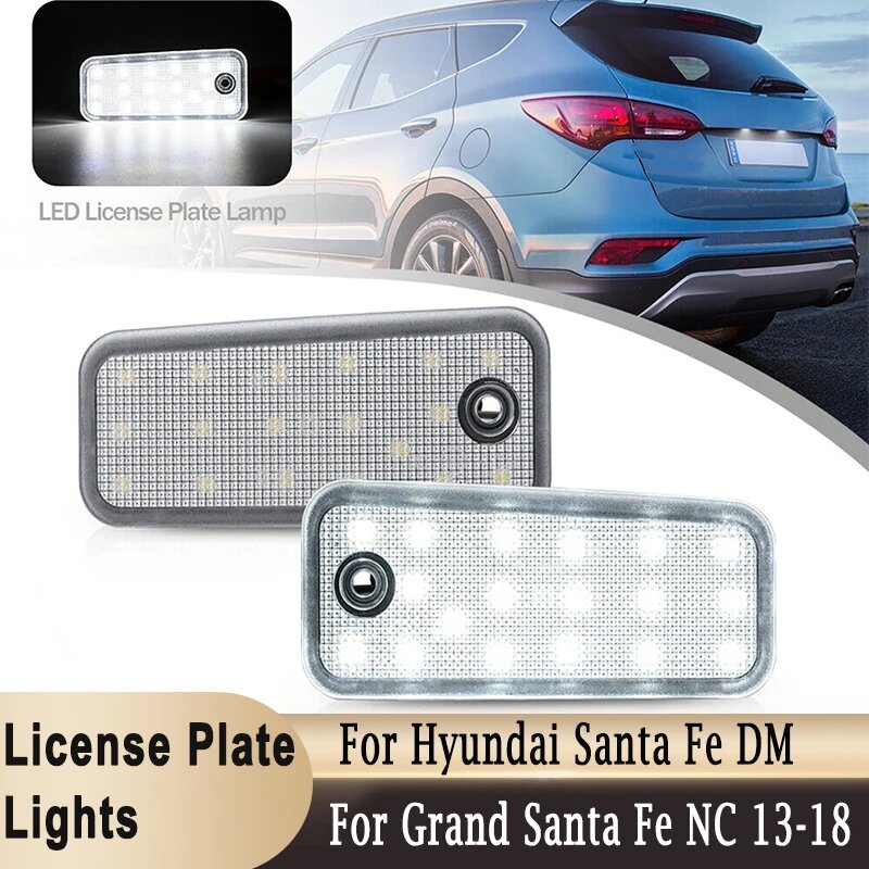 18-светодиодная лампа освещения номерного знака для Hyundai Santa Fe DM/Grand Santa Fe NC 2013-2018, светодиодные лампы заднего багажника двери 1 pair