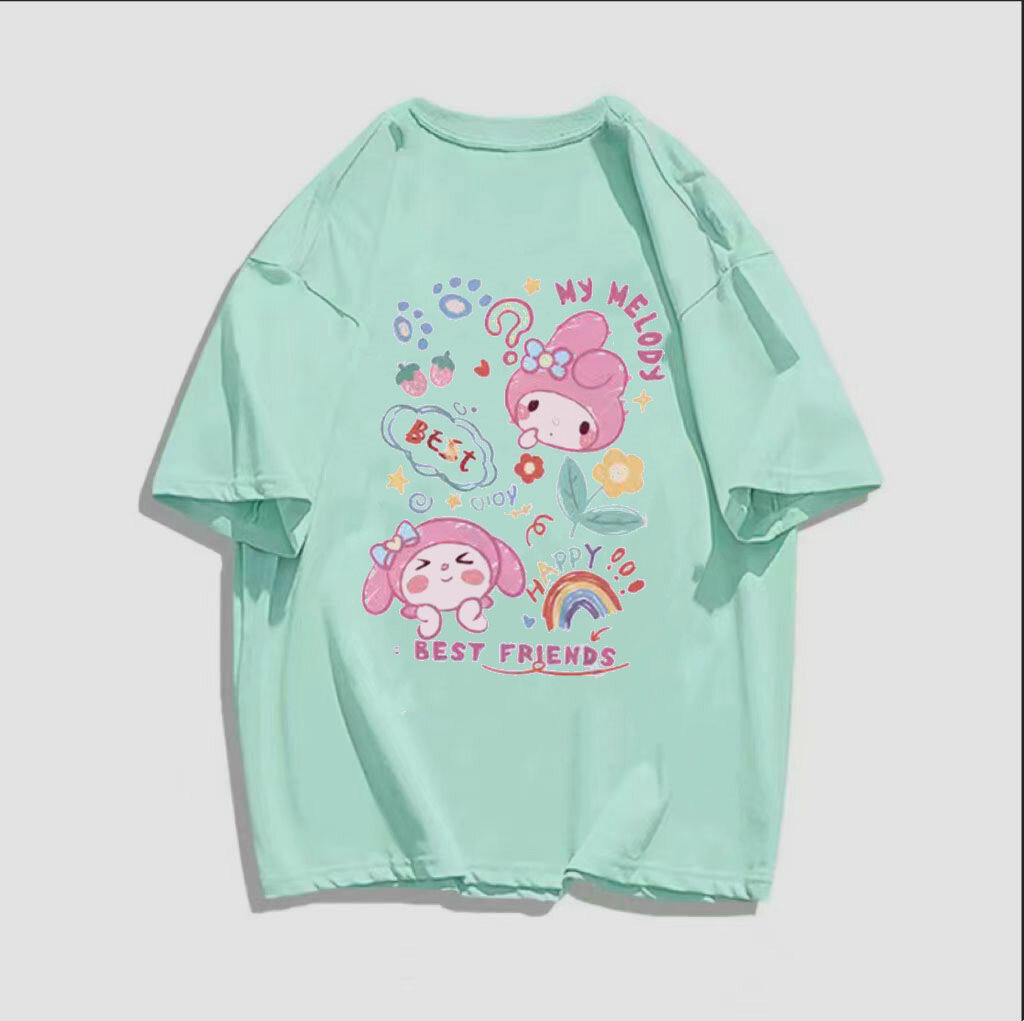 Милая футболка Sanrio премиум-класса от Mingchuang, Зеленая мелодия, размер L