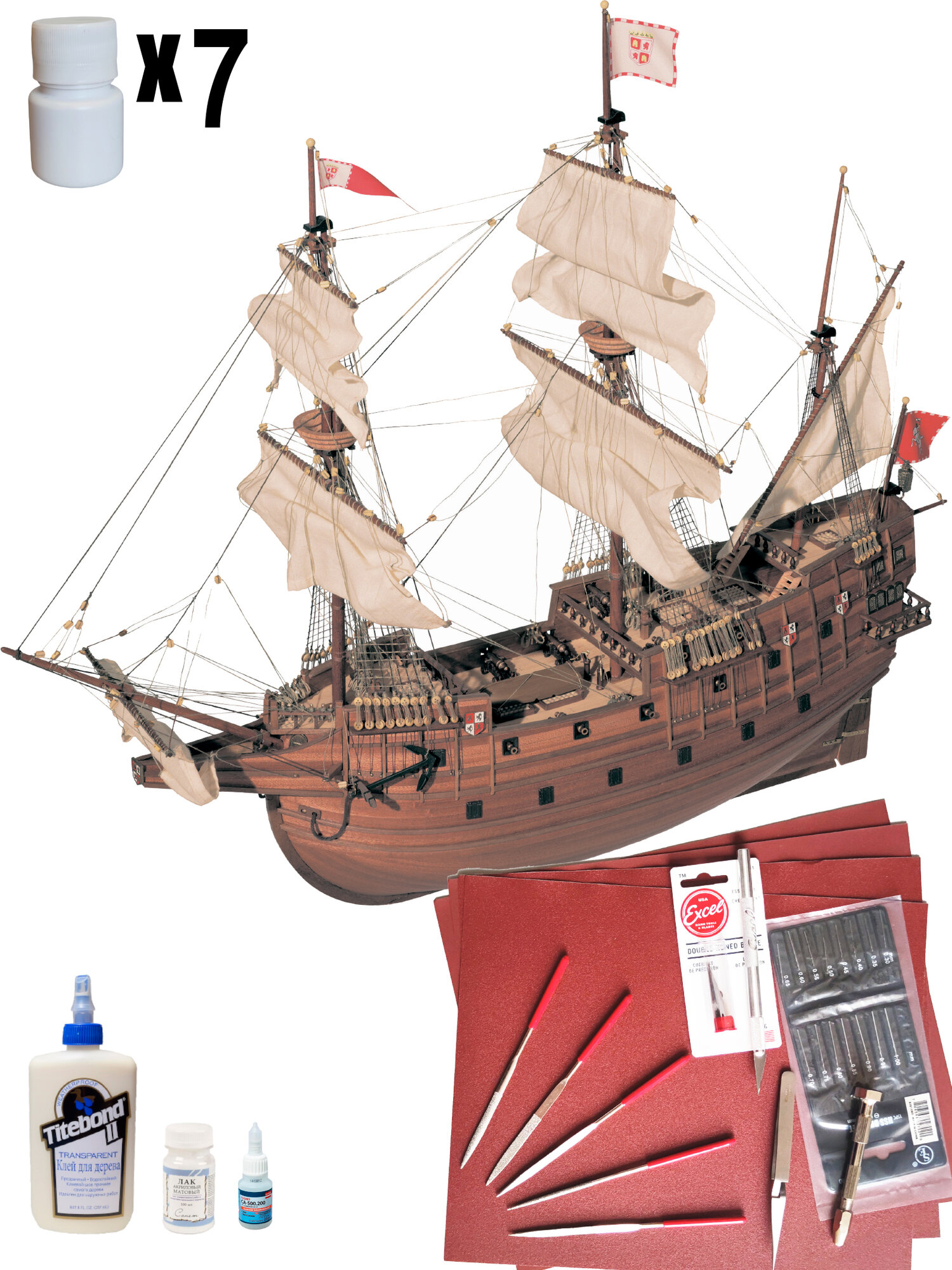 Модель парусного корабля от OcCre, галеон San Martin, 550 часов, подарочный набор для сборки с инструментами