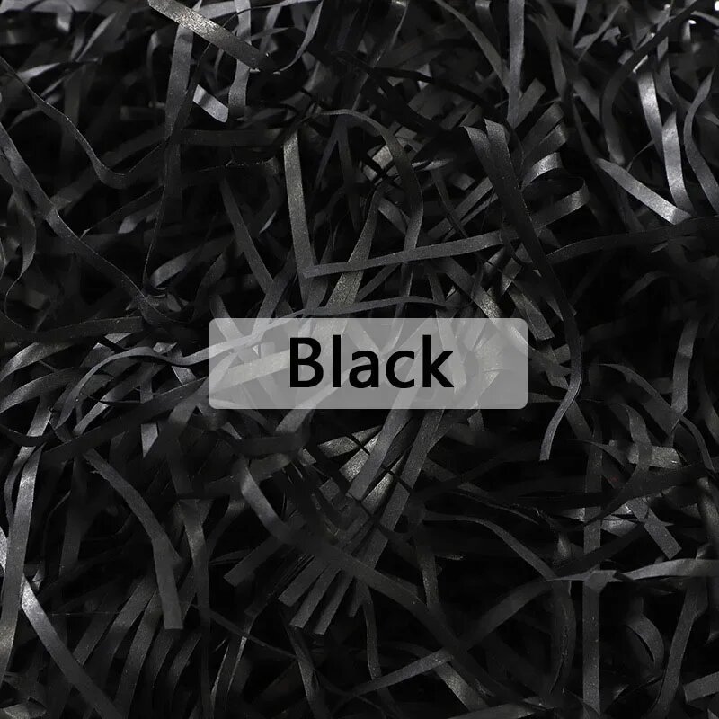 Красочная мятая бумага из рафии 50г Черный, 50g, Black