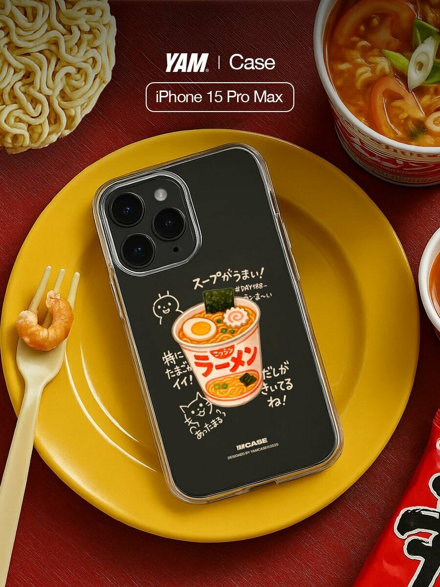 Чехол Yamcase для iPhone 15 Pro Max, прозрачный, противоударный