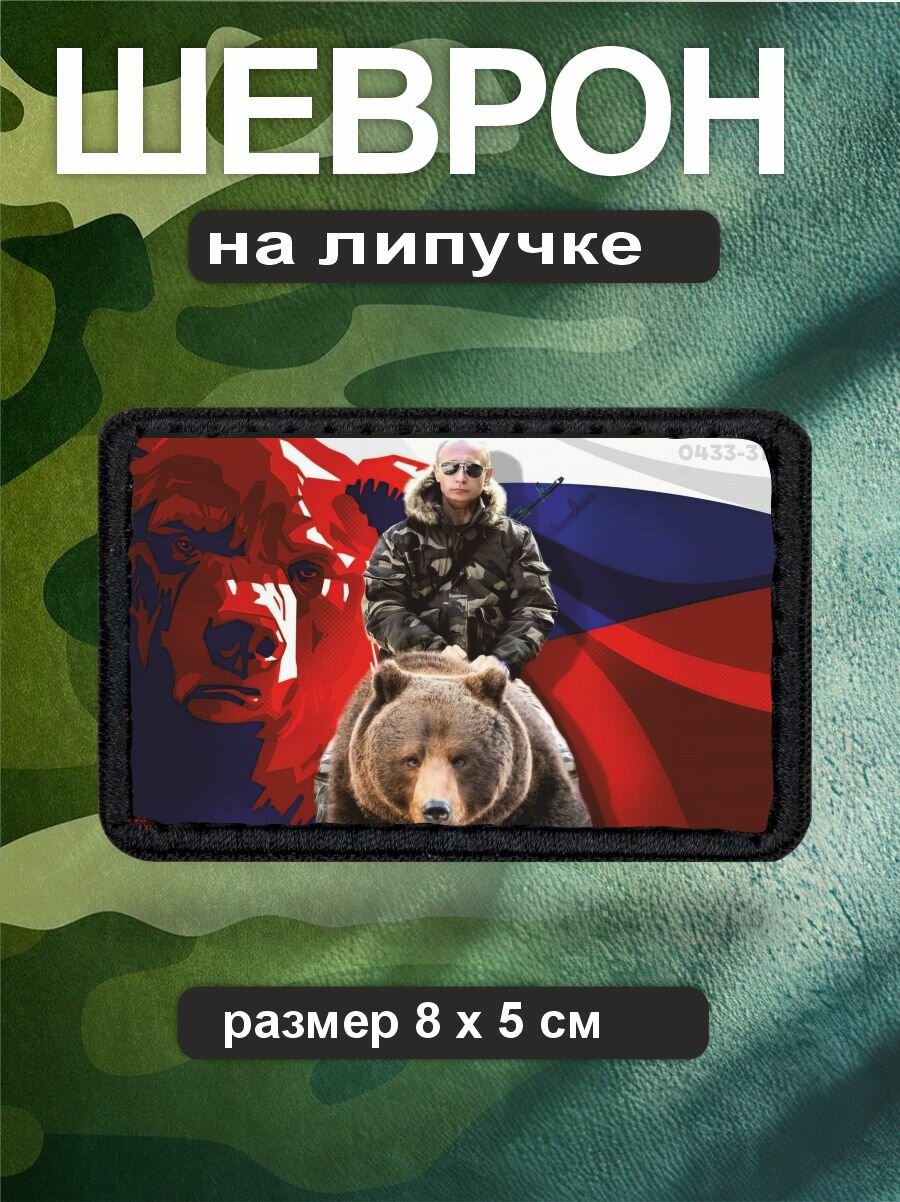 Шеврон на липучке Медведь Россия