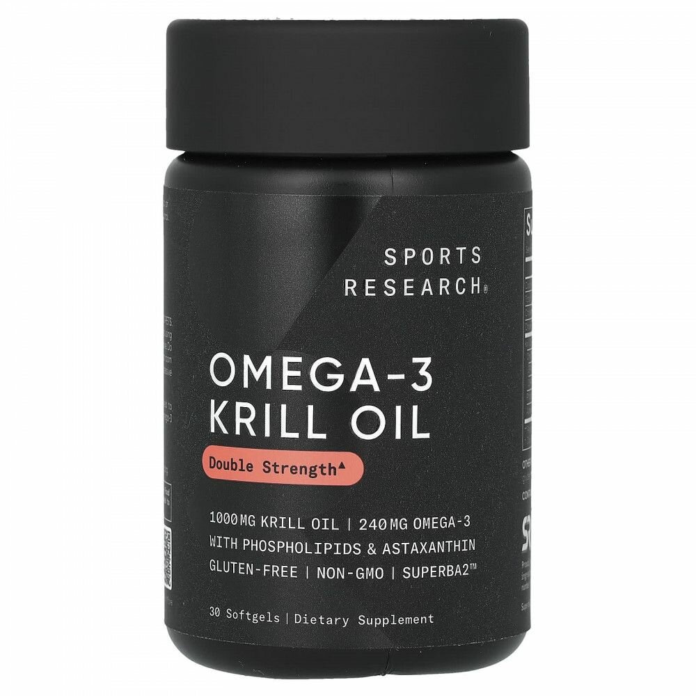 Sports Research, Omega-3 Krill Oil, Масло криля с омега-3, 1000 мг, 30 капсул