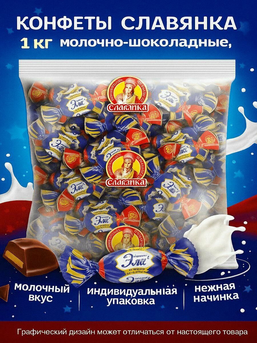 Конфеты Славянка Эли молочно-шоколадные, 1кг