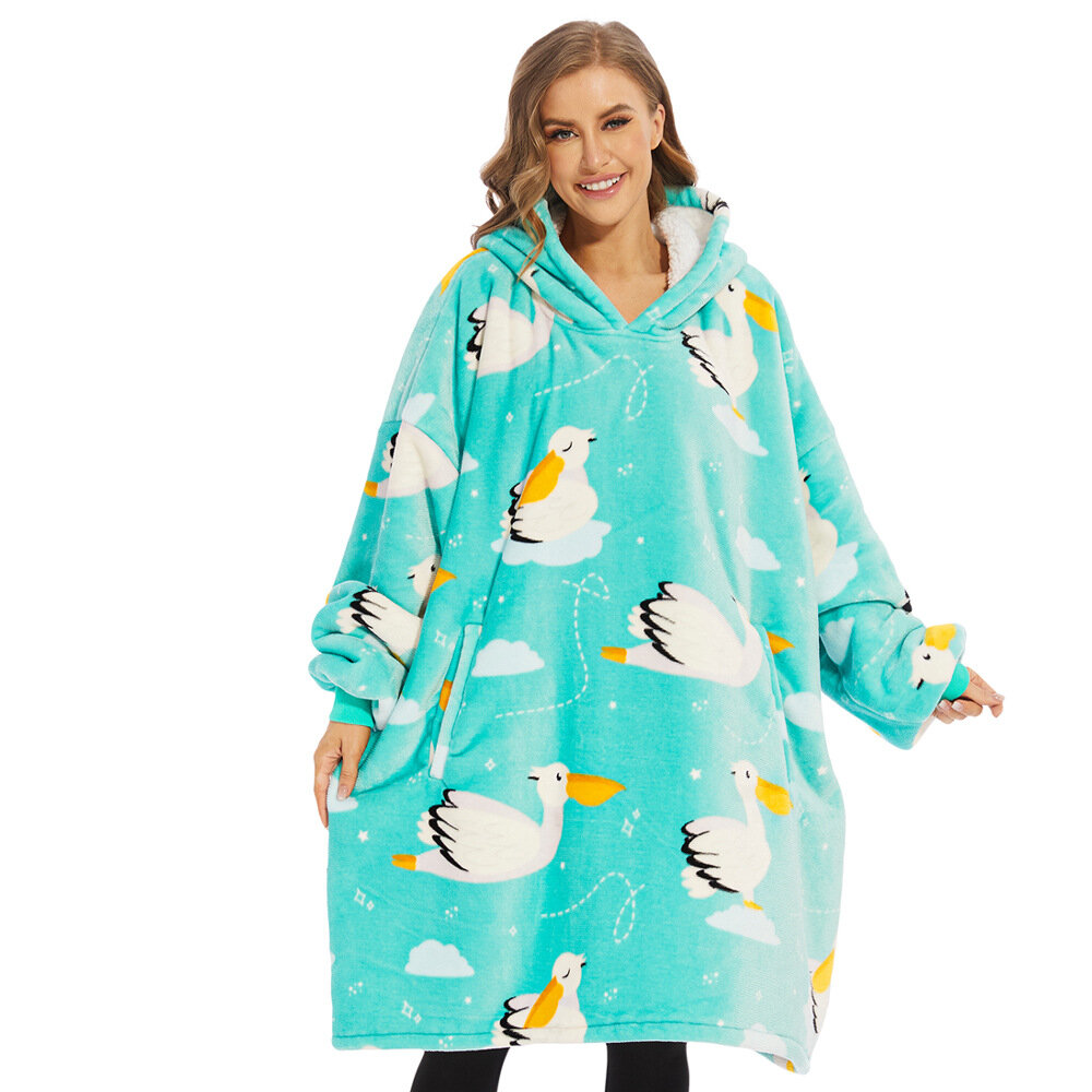 Плед флисовый с рукавами и капюшоном