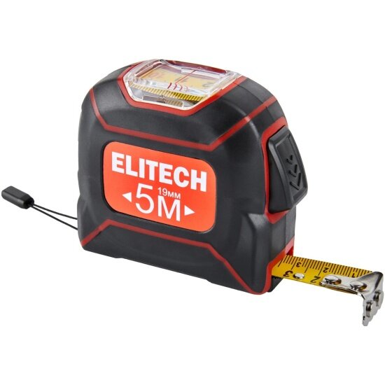 Рулетка Elitech 5м х 19мм, с магнитным зацепом, автоблокировкой