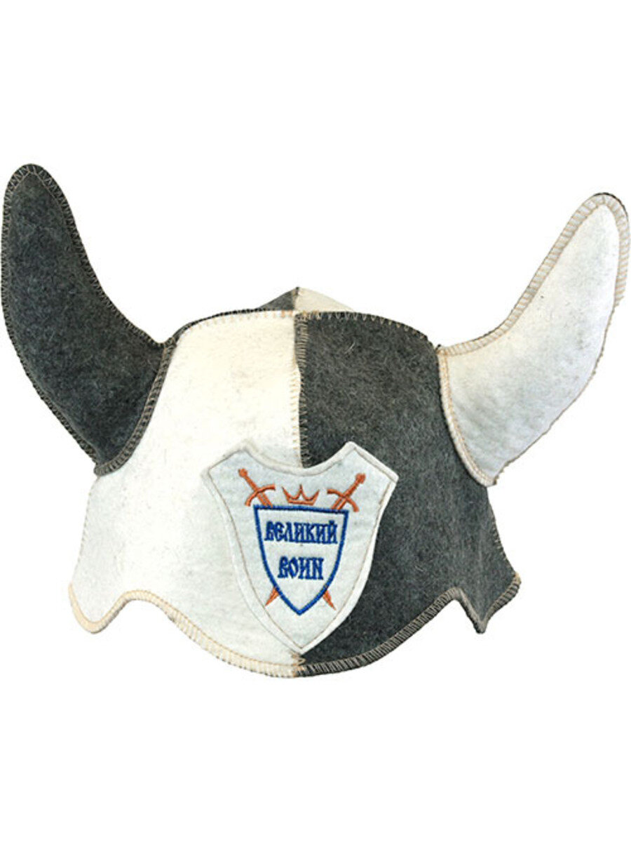 Шлем викинга рушер "Великий воин", натуральный войлок, двухцветный