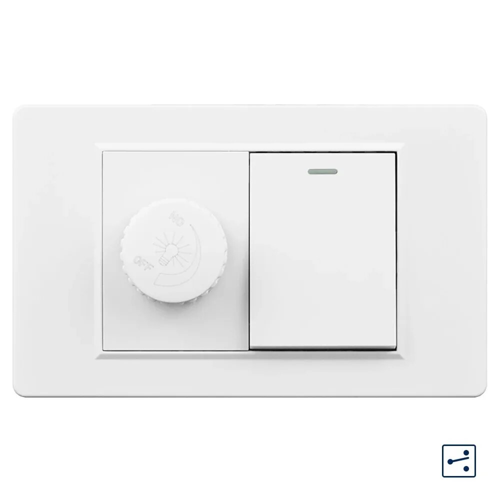 Диммер и двухпозиционный переключатель для освещения White